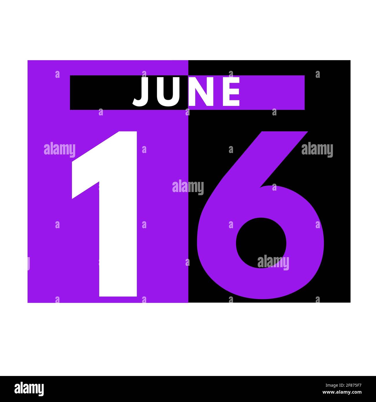 June 16 . Modern daily calendar icon .date ,day, month .calendar for ...