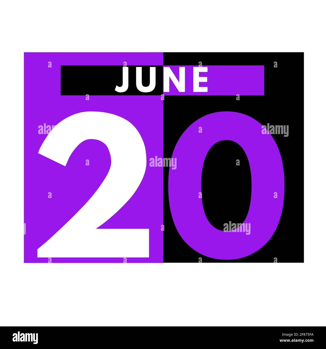 June 20 . Modern daily calendar icon .date ,day, month .calendar for ...