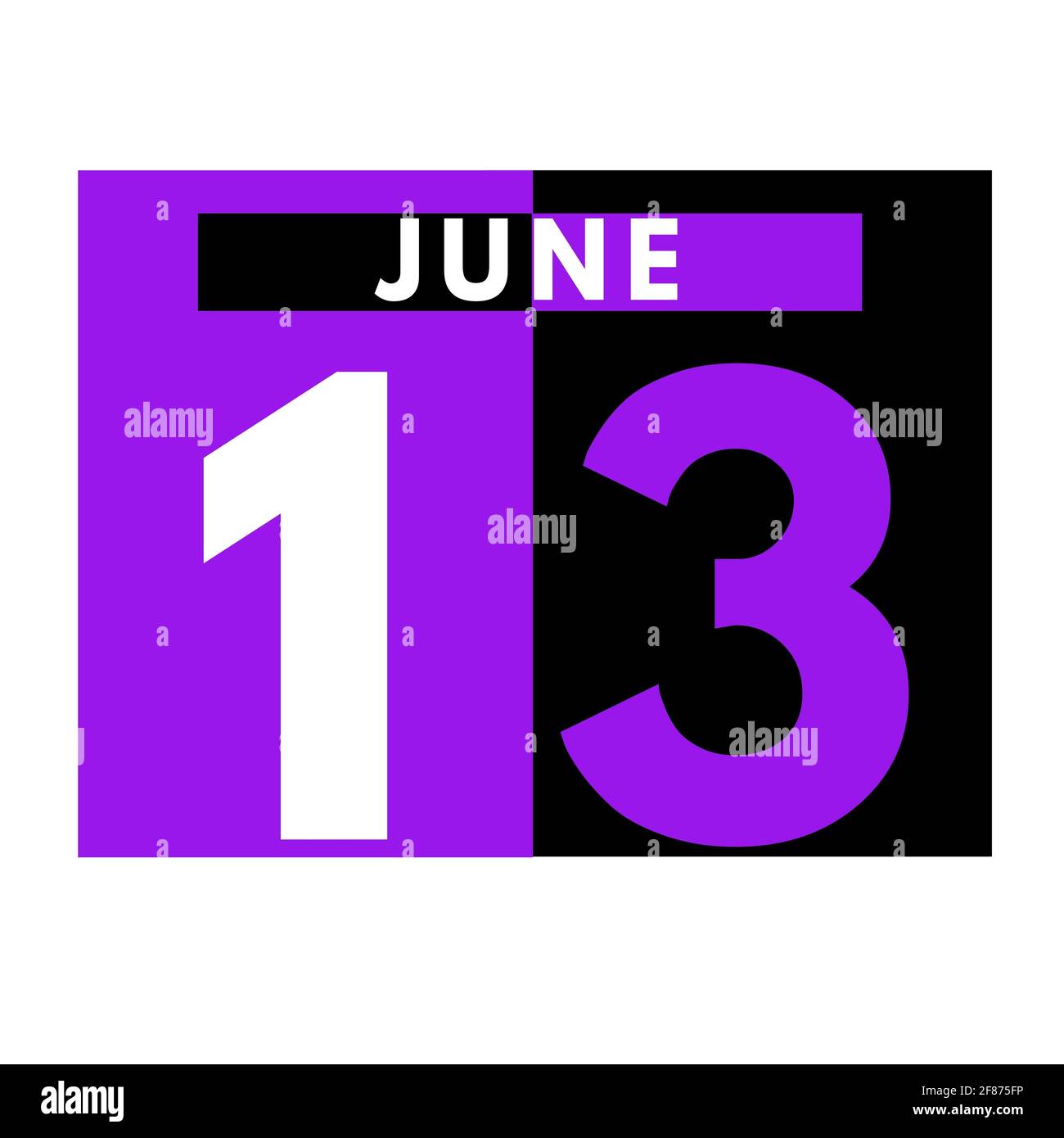 June 13 . Modern daily calendar icon .date ,day, month .calendar for ...