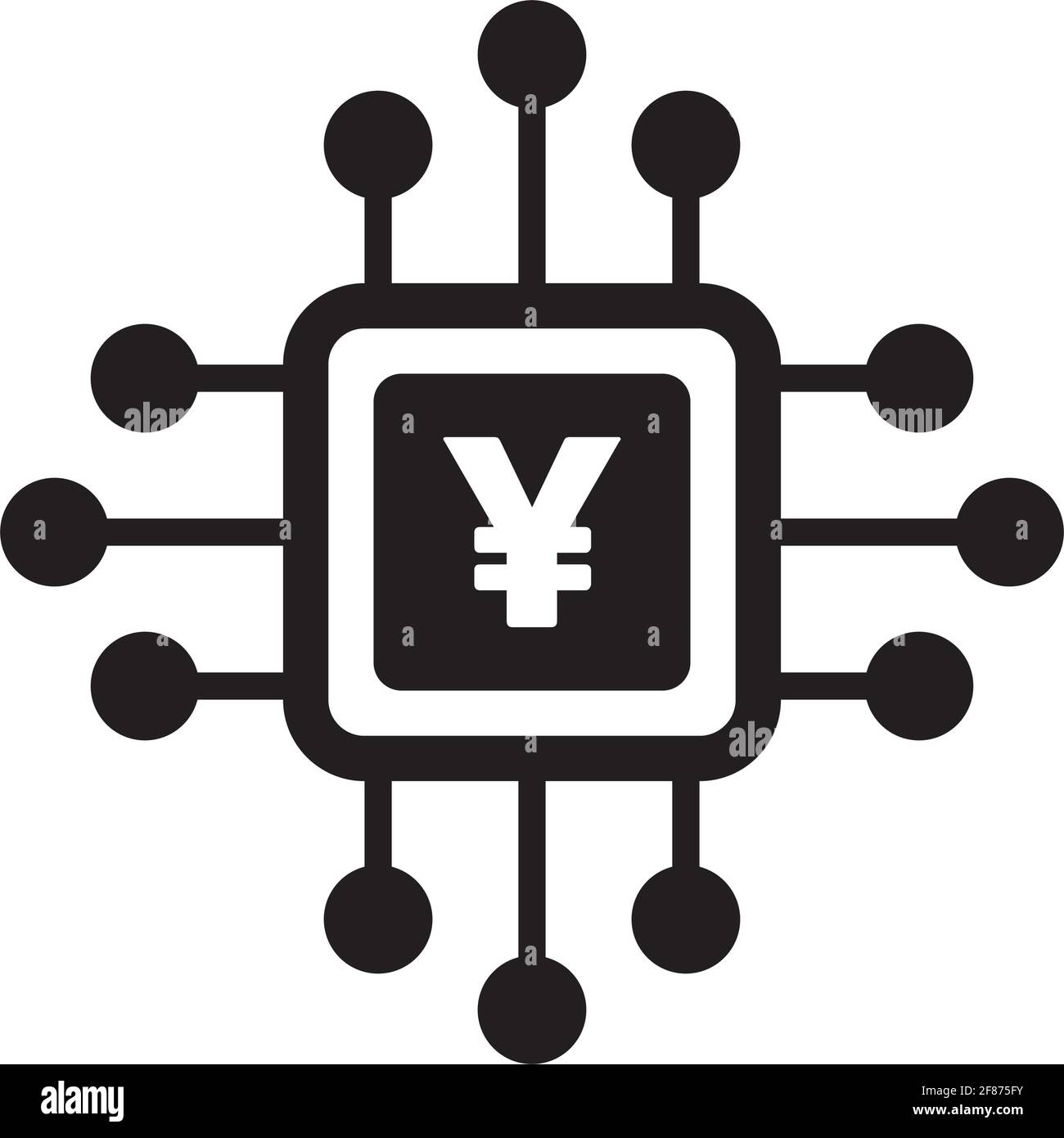 Digital Yuan and Yen icon vector currency symbol for digital ...
