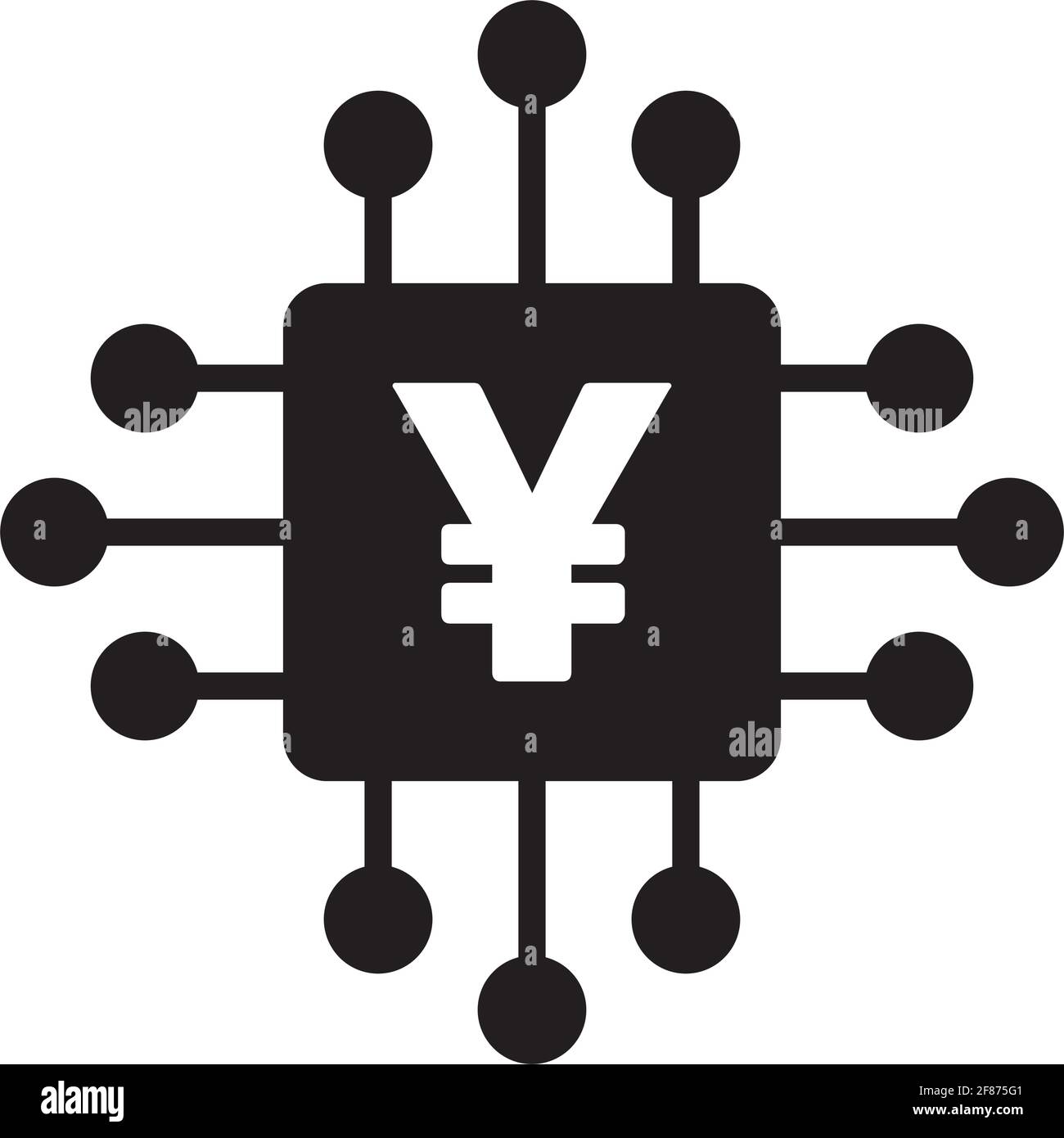 Digital Yuan and Yen sign icon vector currency symbol for digital ...