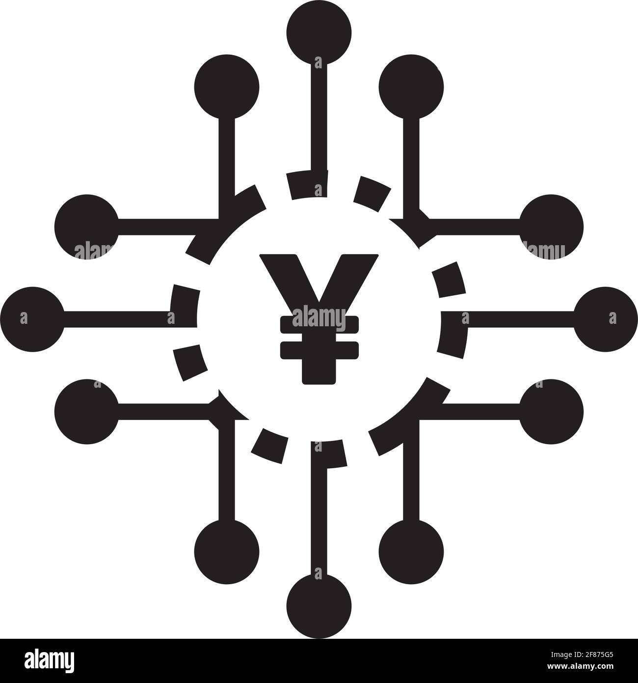 Digital Yen sign icon vector currency symbol for digital transactions ...