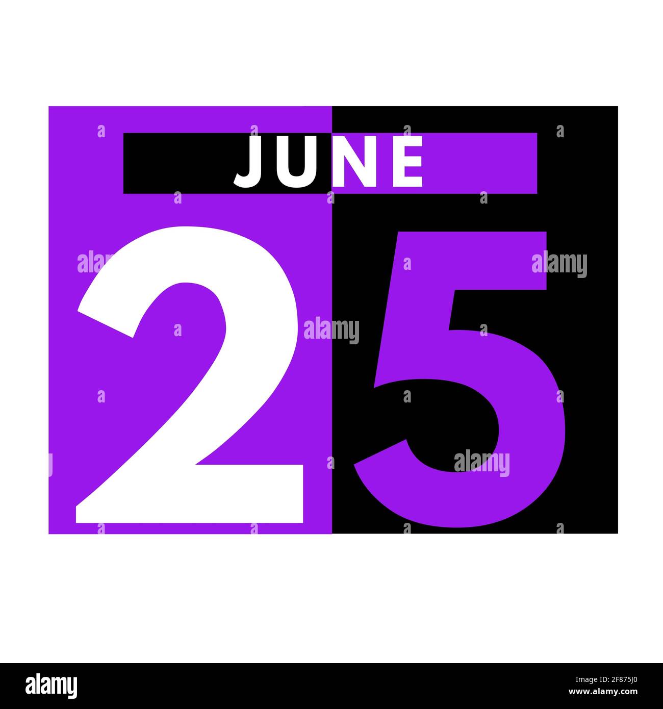 June 25 . Modern daily calendar icon .date ,day, month .calendar for ...