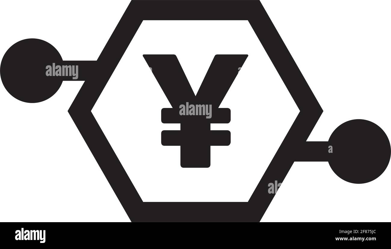 Digital Yen and Yuan symbol icon vector currency for digital ...