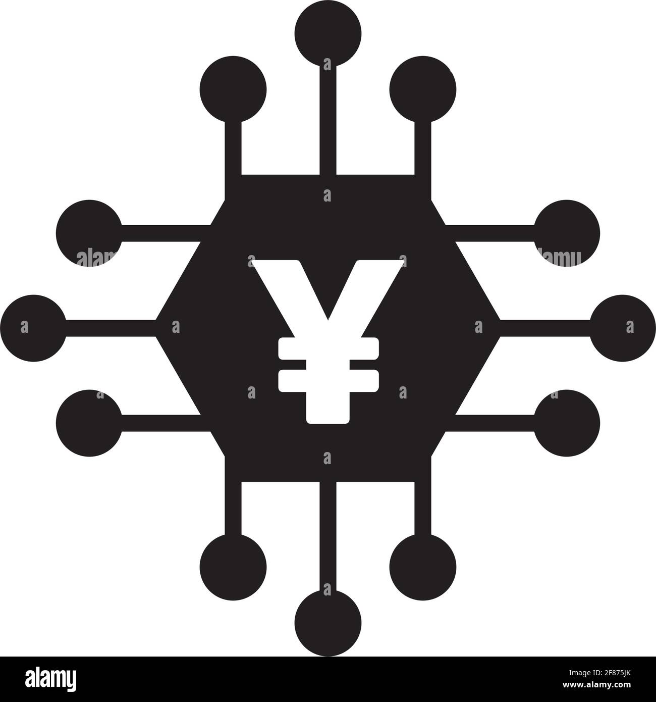 Digital Yen and Yuan sign icon vector currency symbol for digital ...