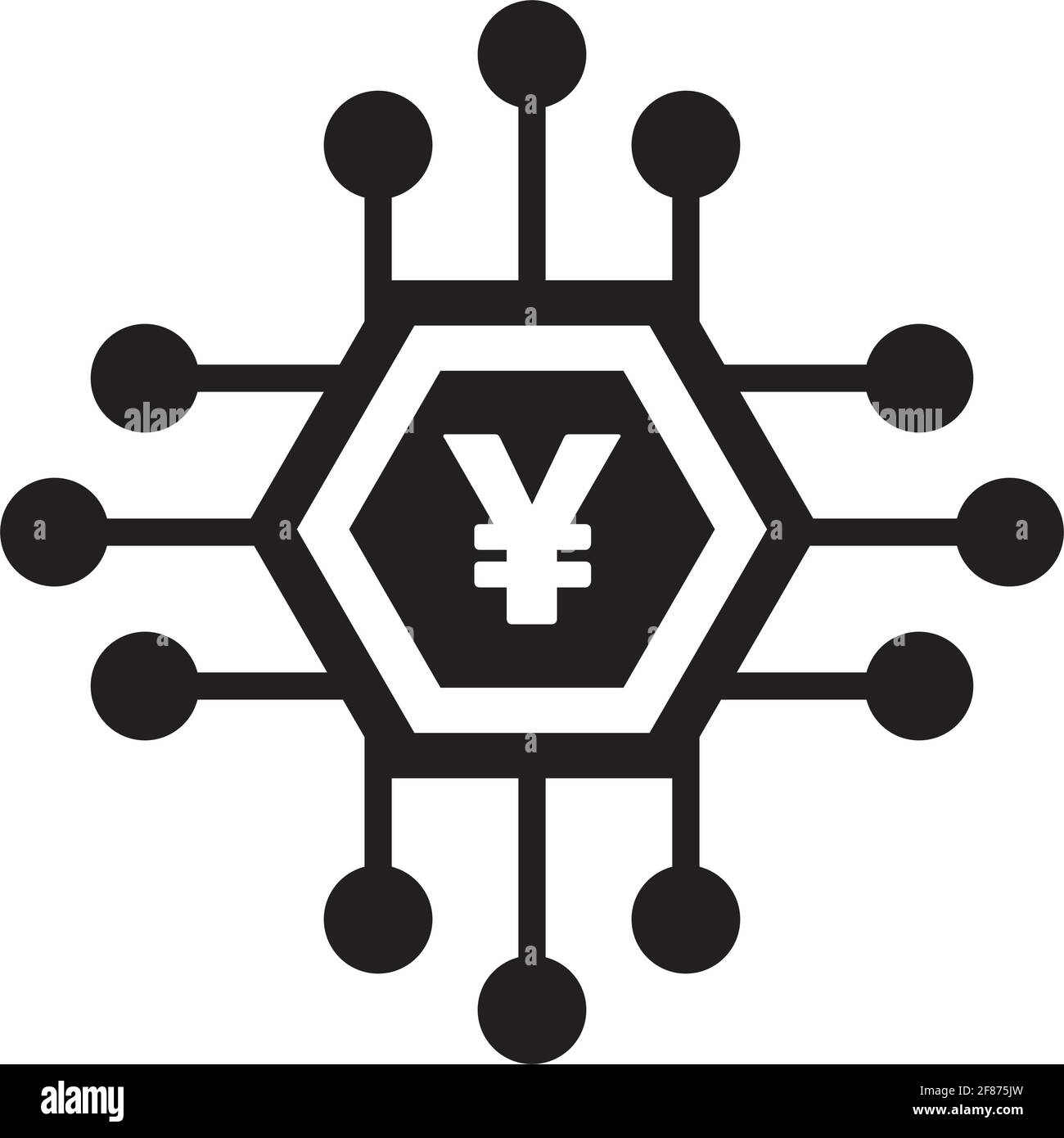 Digital Yuan money icon vector currency symbol for digital transactions ...