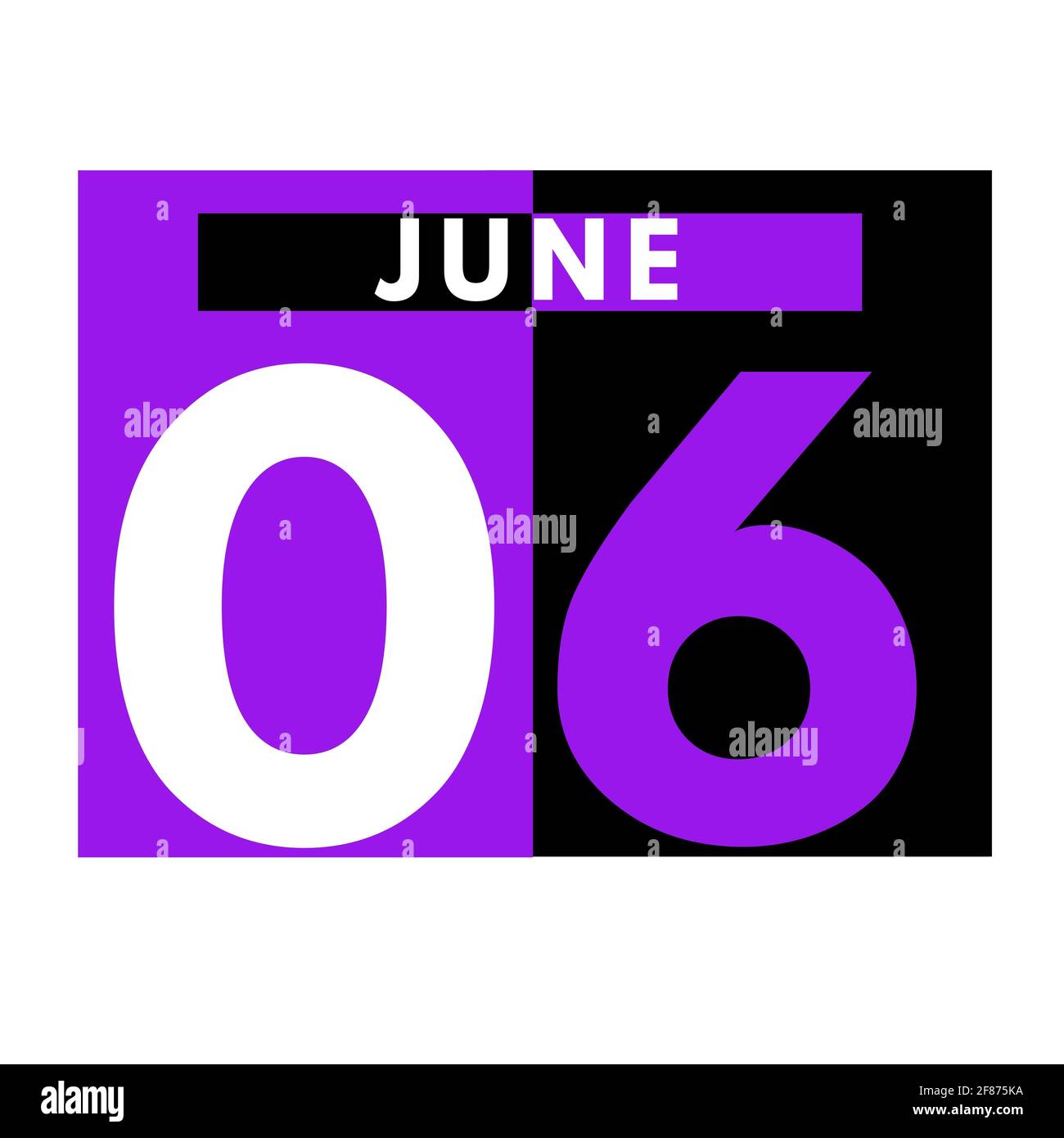 June 6 . Modern daily calendar icon .date ,day, month .calendar for the ...