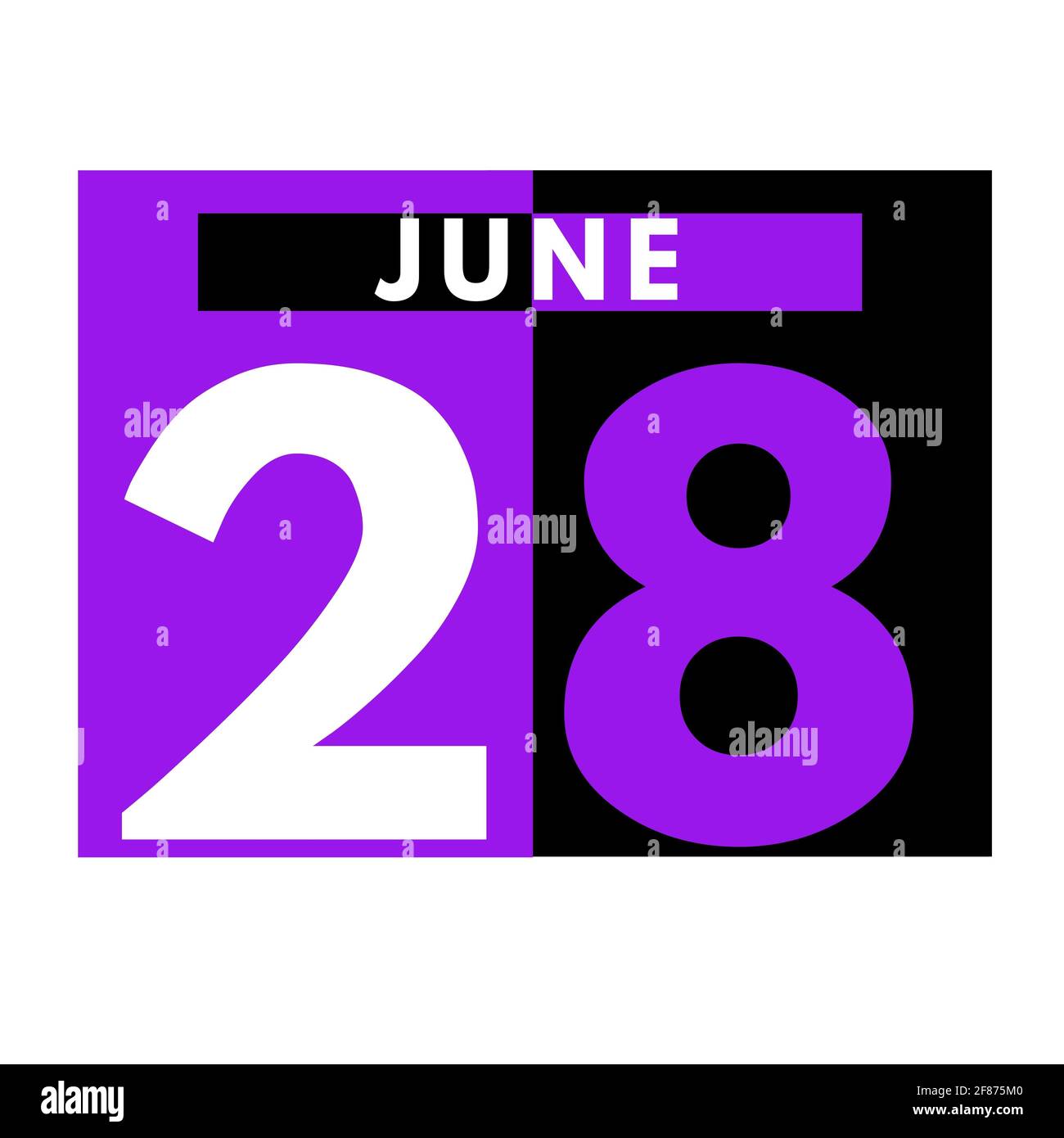 June 28 . Modern daily calendar icon .date ,day, month .calendar for ...