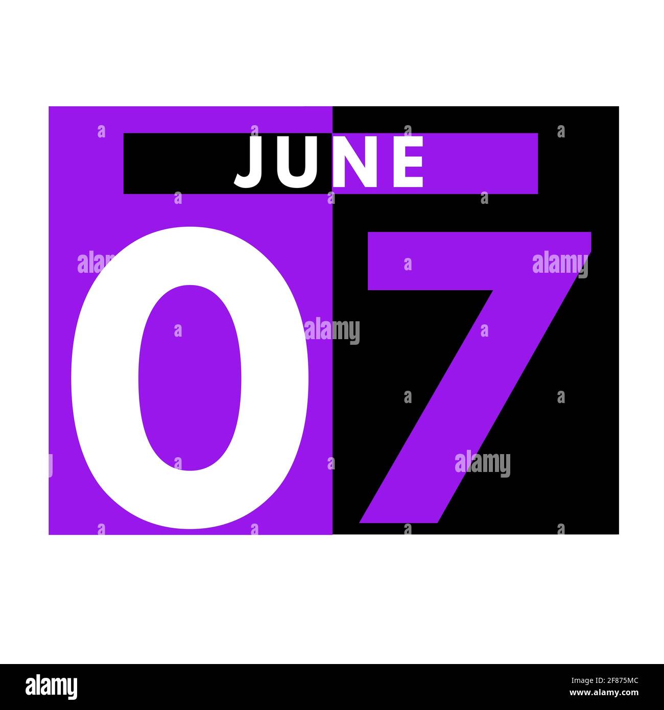 June 7 . Modern daily calendar icon .date ,day, month .calendar for the ...