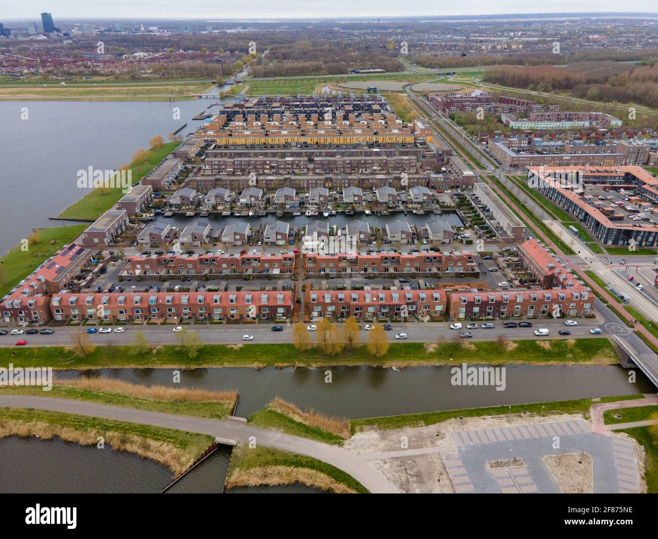 Aerial view of Almere, Netherlands Stock Photo - Alamy
