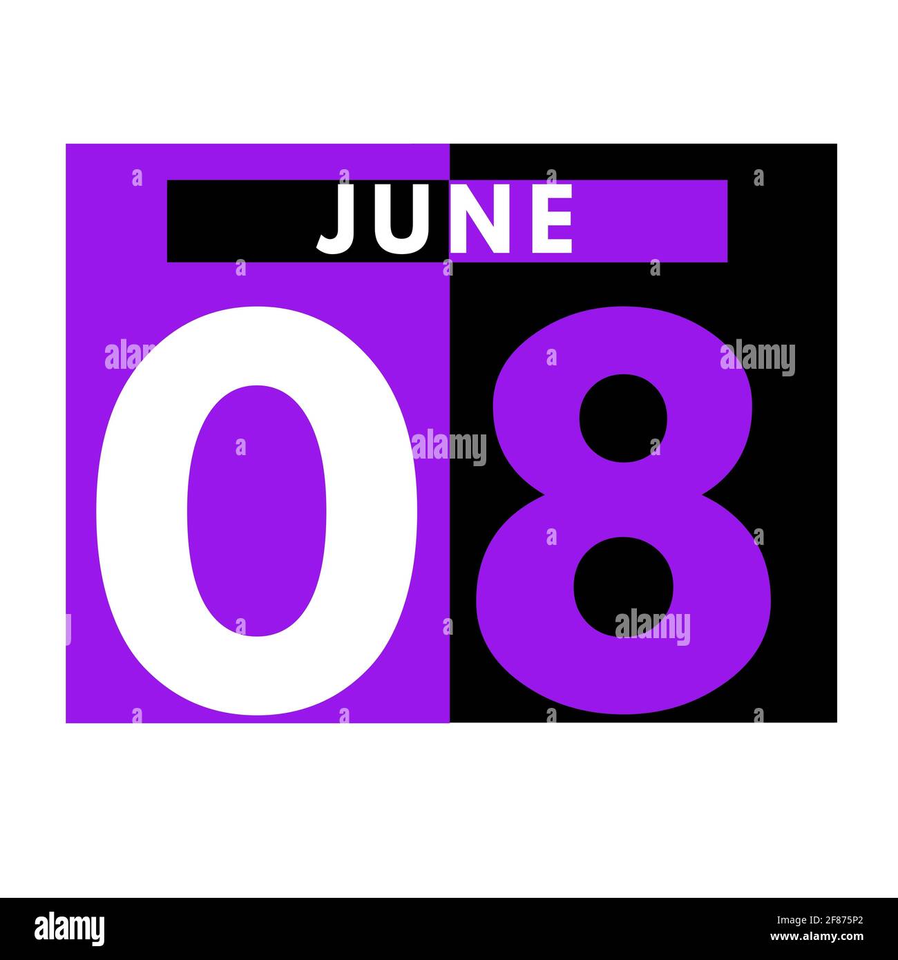 June 8 . Modern daily calendar icon .date ,day, month .calendar for the ...