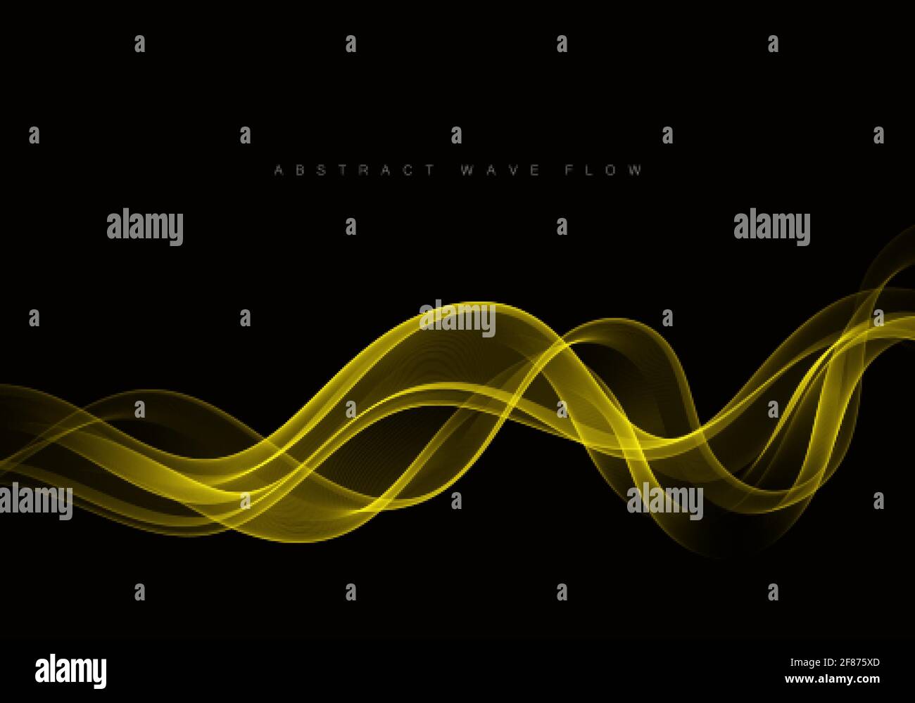 Abstract gold wave on dark background, golden moving wave Vector ...