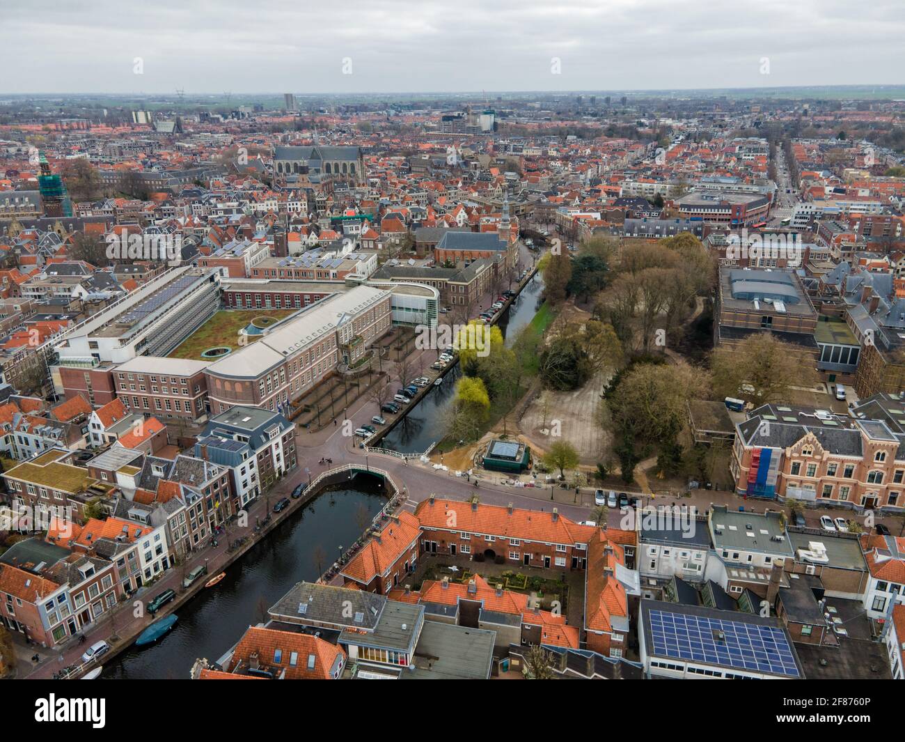 Aerial view of Leiden, Netherlands Stock Photo - Alamy