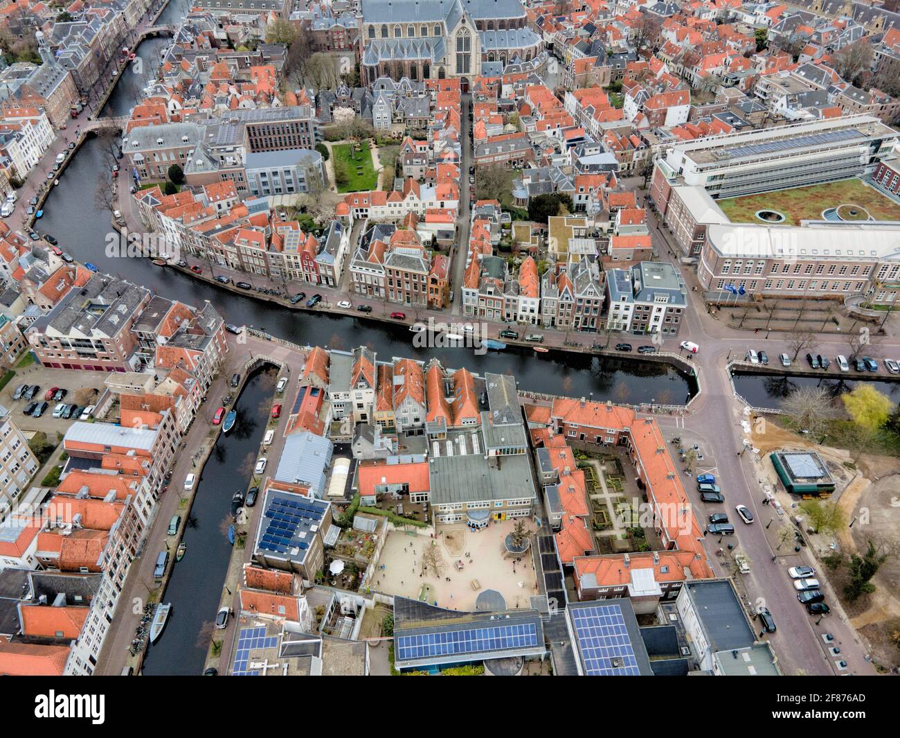 Aerial view of Leiden, Netherlands Stock Photo - Alamy