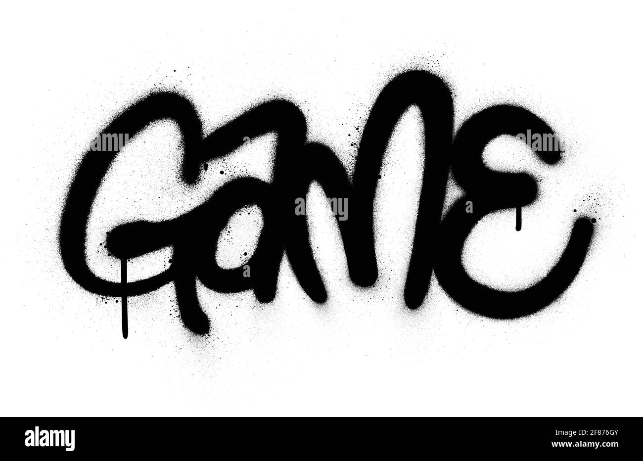 graffiti curved game word in black over white Stock Vector Image & Art ...