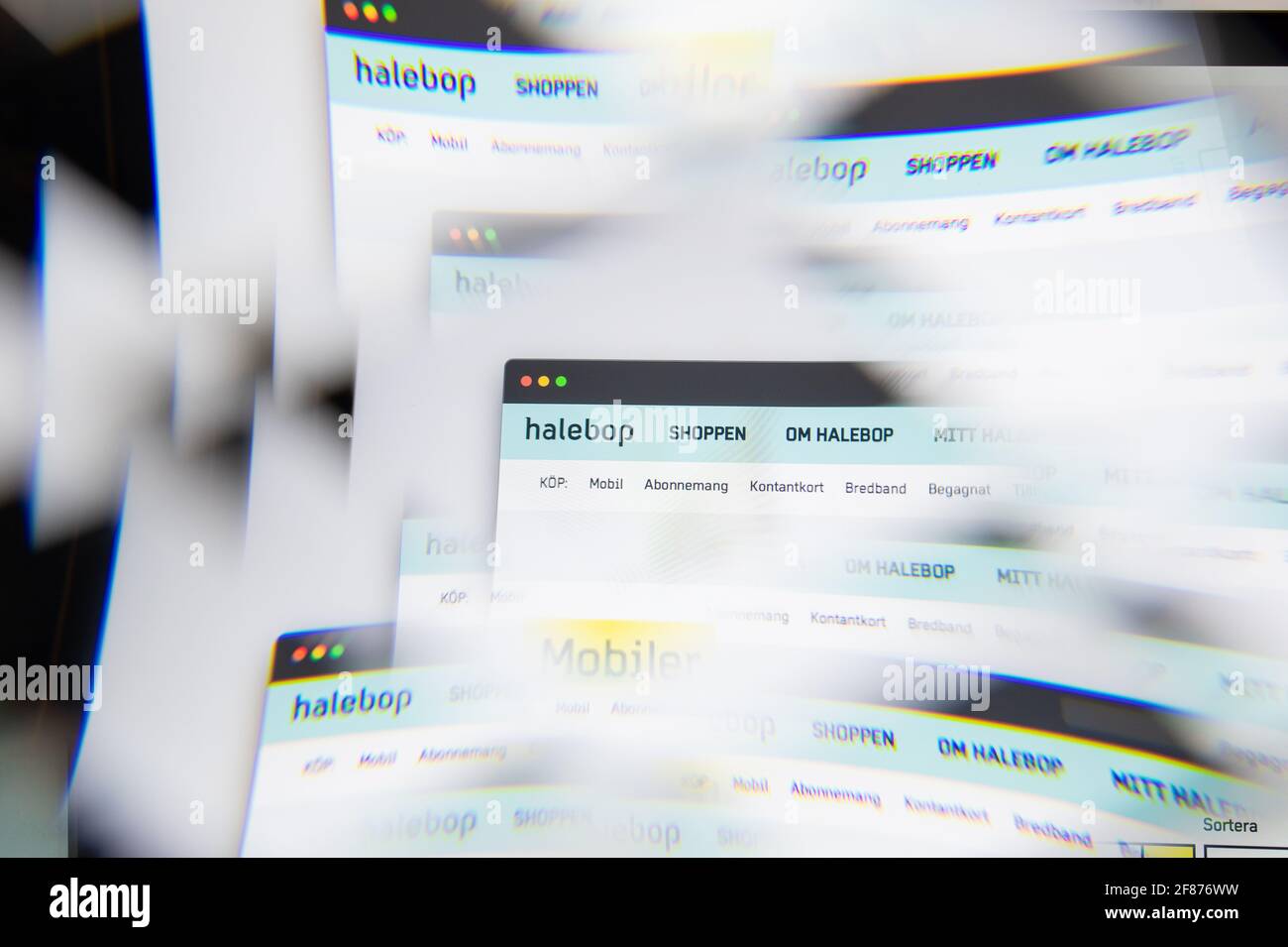 Milan, Italy - APRIL 10, 2021: Halebop logo on laptop screen seen ...