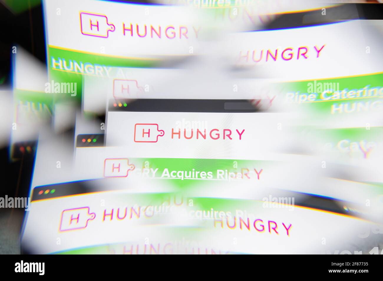 Milan, Italy - APRIL 10, 2021: HUNGRY Marketplace logo on laptop screen ...