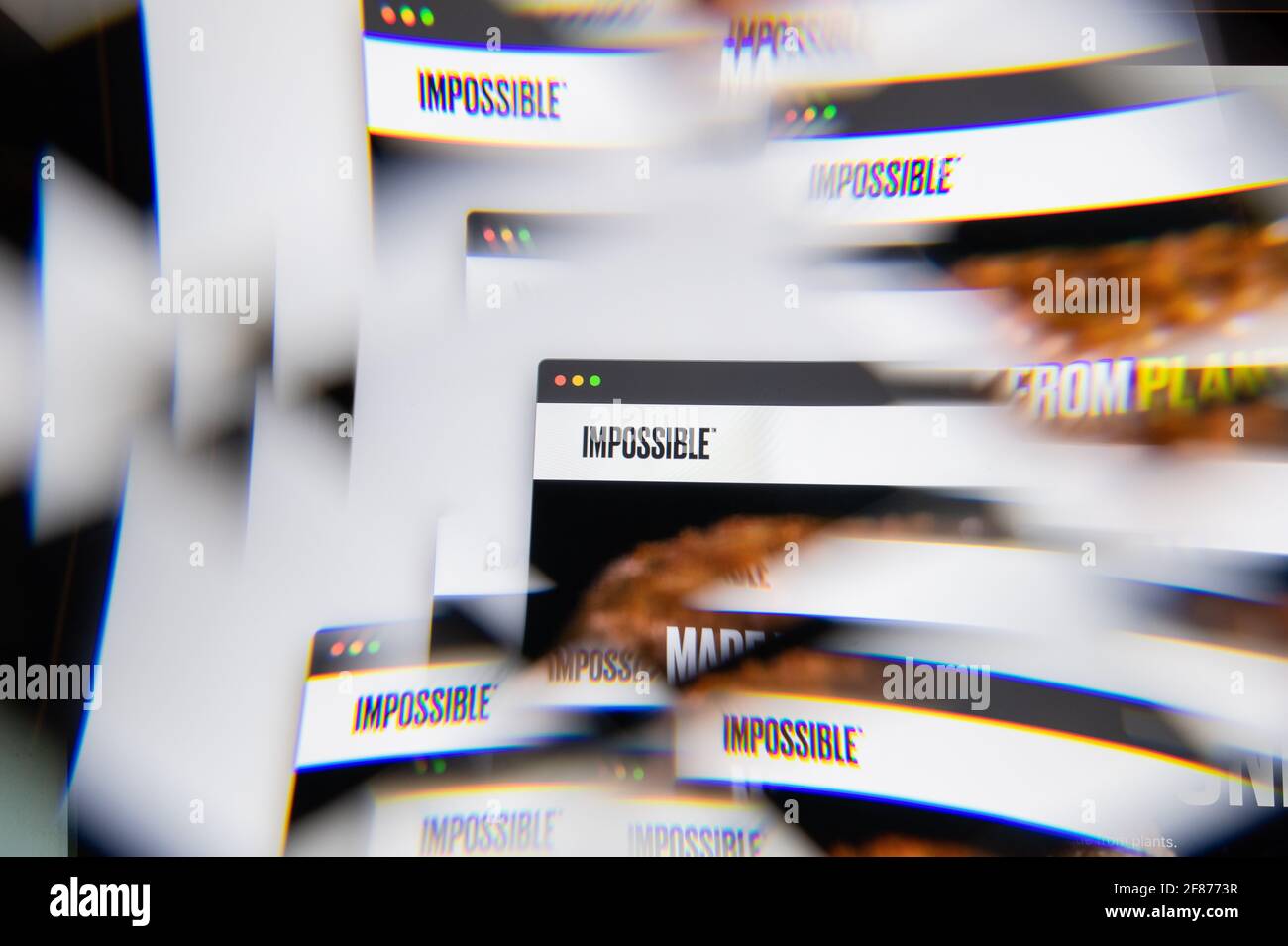 Milan, Italy - APRIL 10, 2021: Impossible Food logo on laptop screen ...