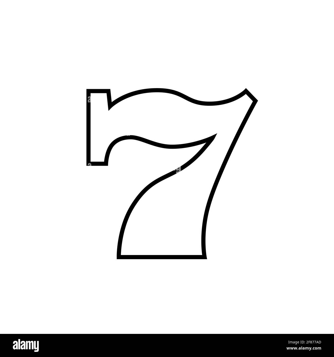 Monochrome slot machines seven symbol - black and white vector ...