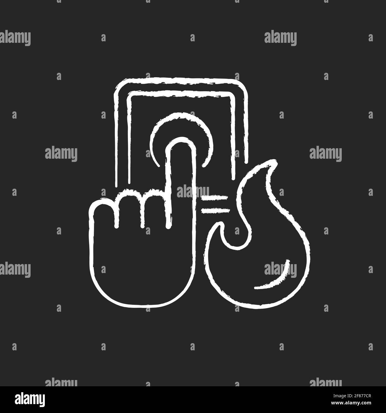 Fire alarm chalk white icon on black background Stock Vector Image ...