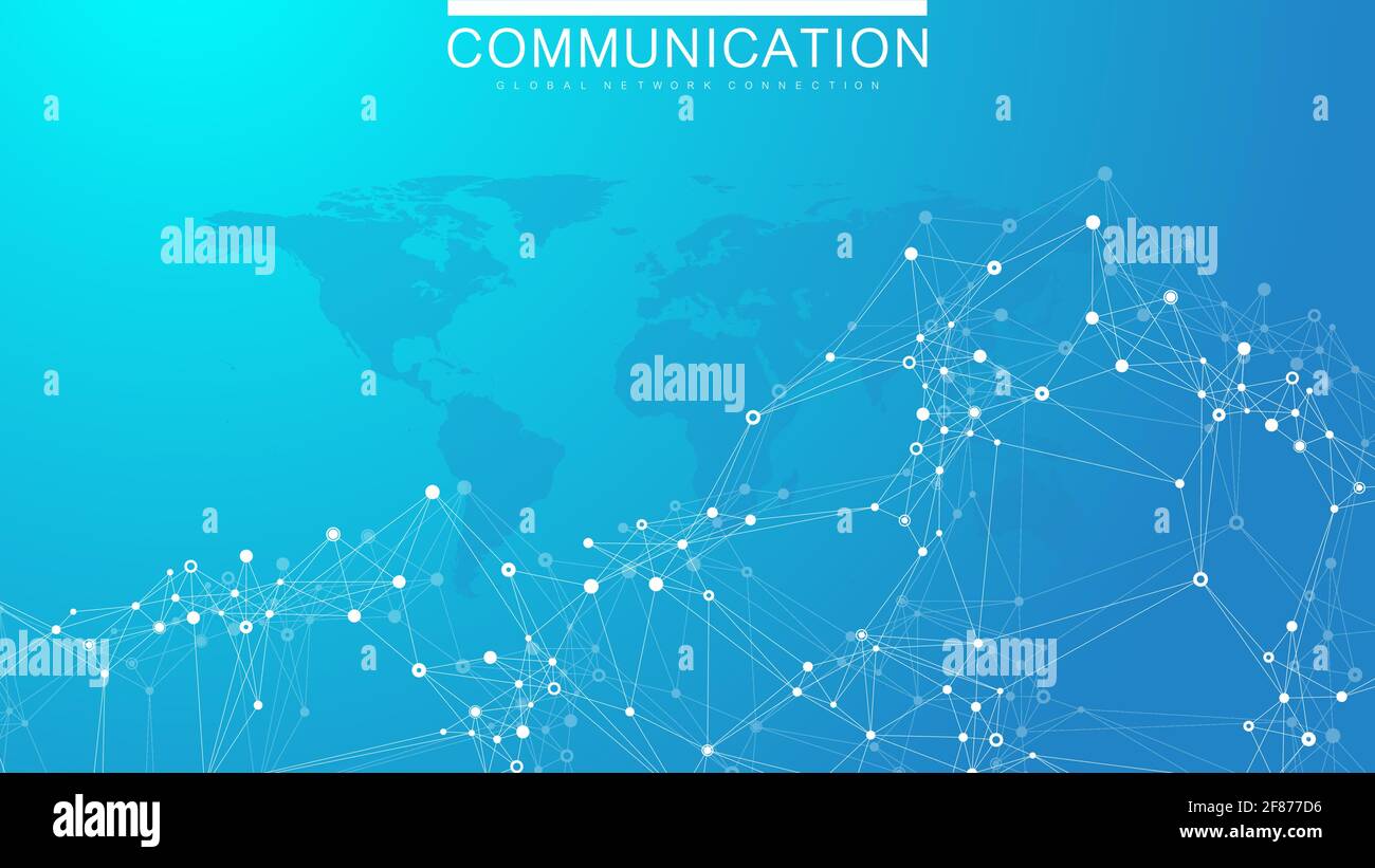 Global network connection. Social network communication in the global ...