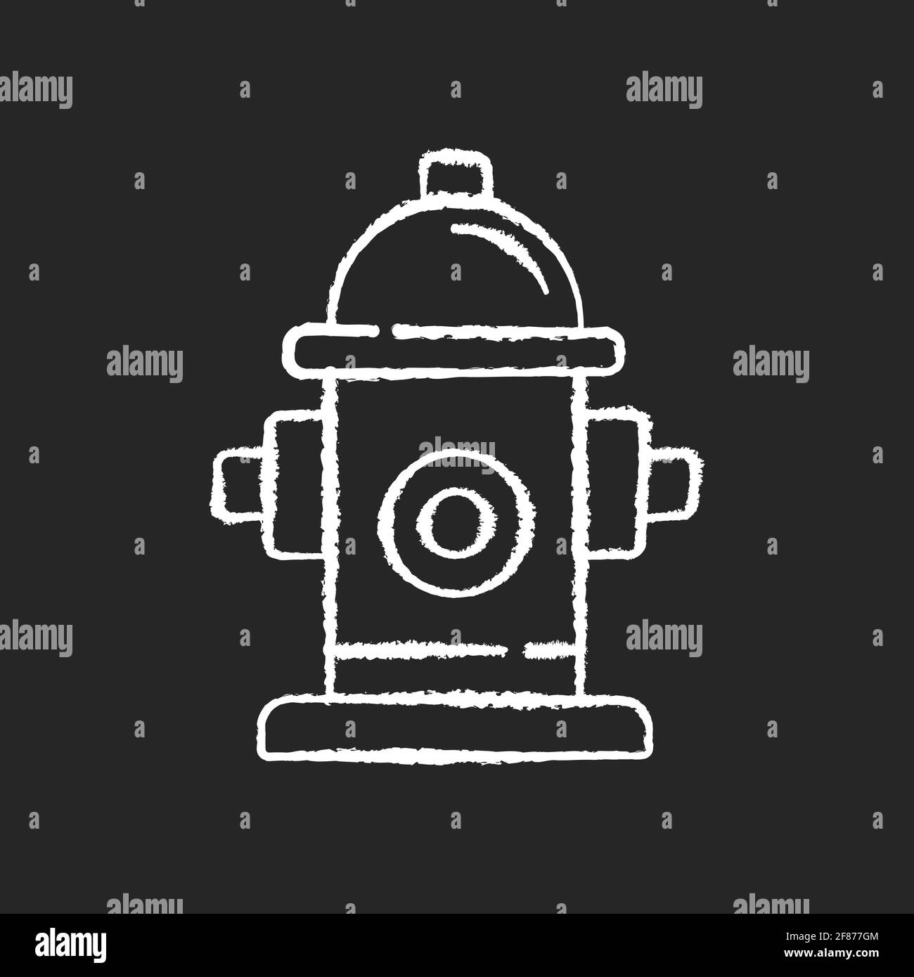 Fire hydrant chalk white icon on black background Stock Vector Image ...