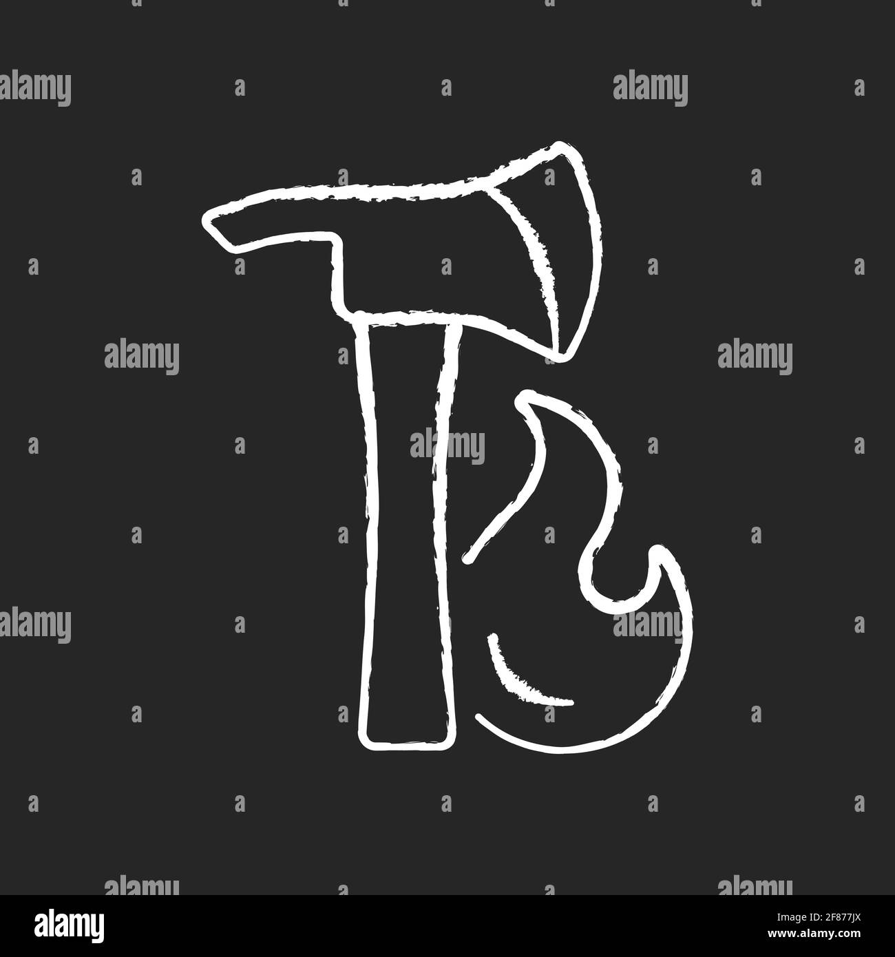 Pulaski axe chalk white icon on black background Stock Vector Image ...
