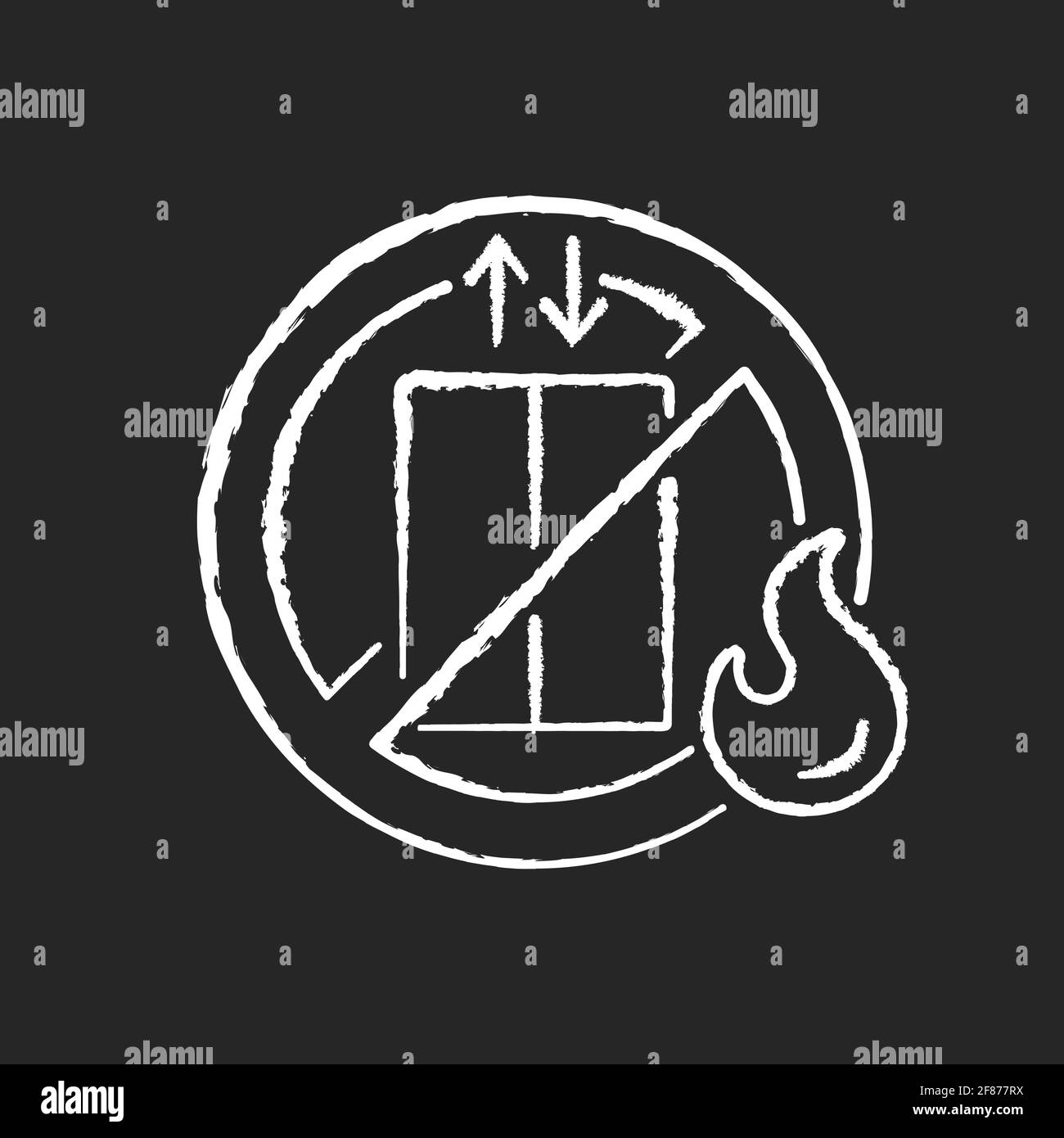 Do not use elevator chalk white icon on black background Stock Vector ...