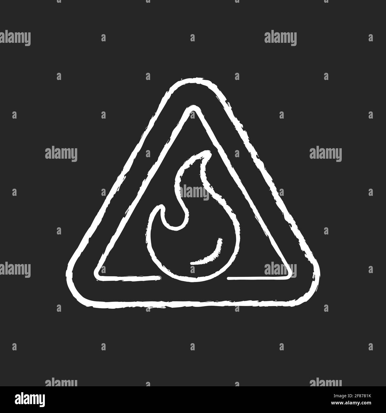 Flammable chalk white icon on black background Stock Vector Image & Art ...