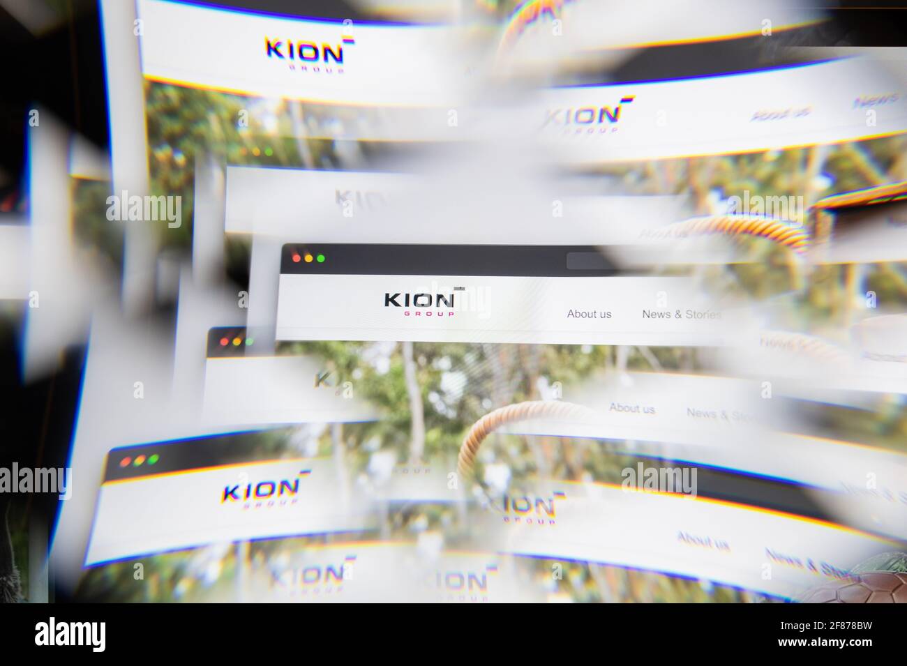 Milan, Italy - APRIL 10, 2021: KION Group logo on laptop screen seen ...