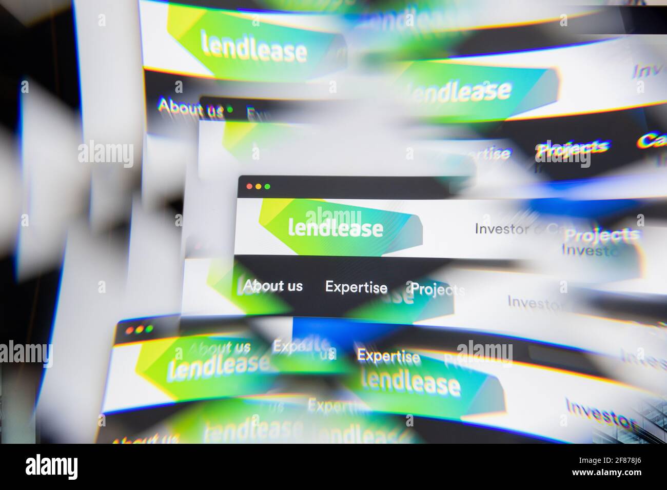 Milan, Italy - APRIL 10, 2021: Lendlease Group logo on laptop screen ...