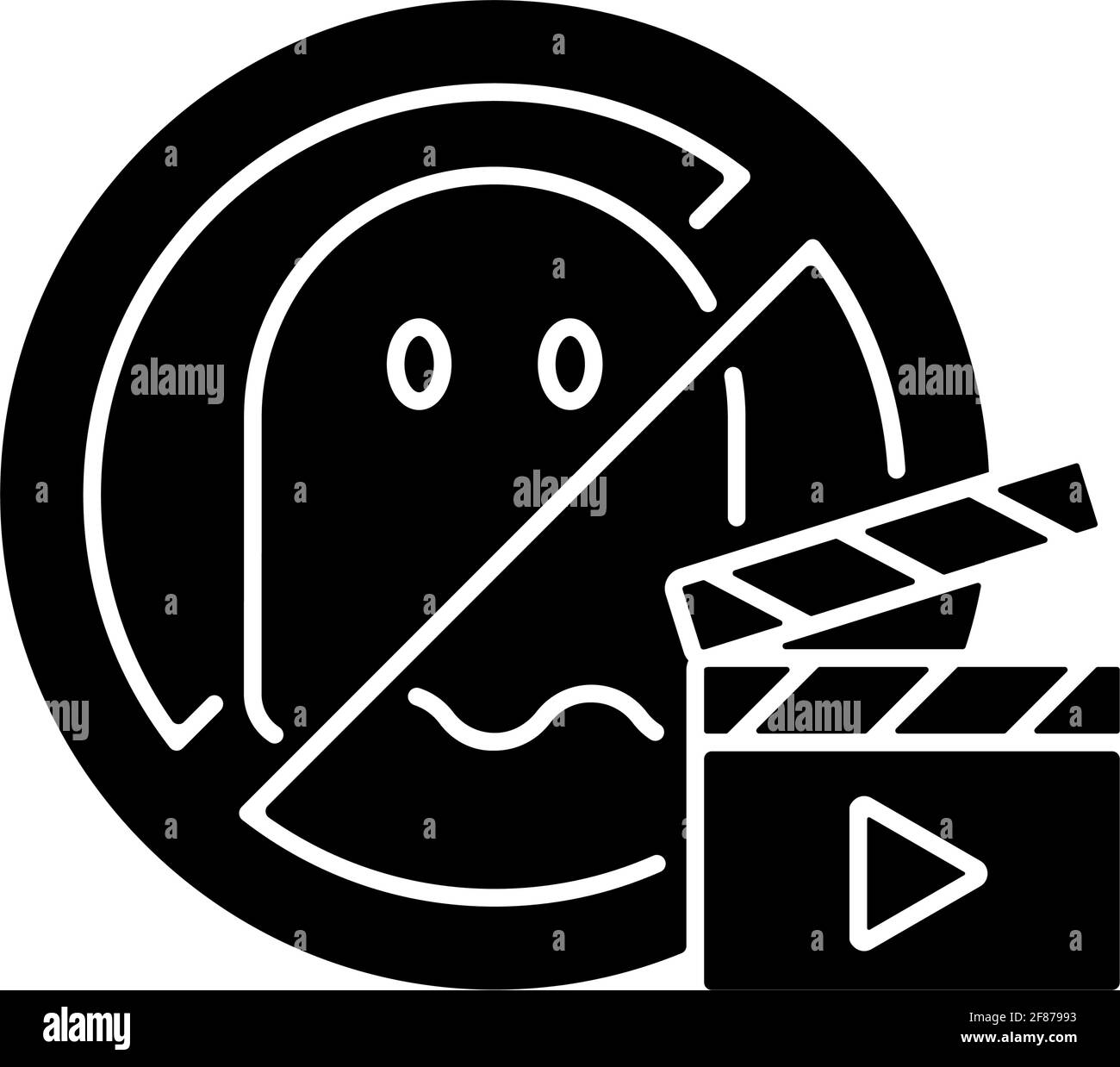 No horror movies black glyph icon Stock Vector Image & Art - Alamy