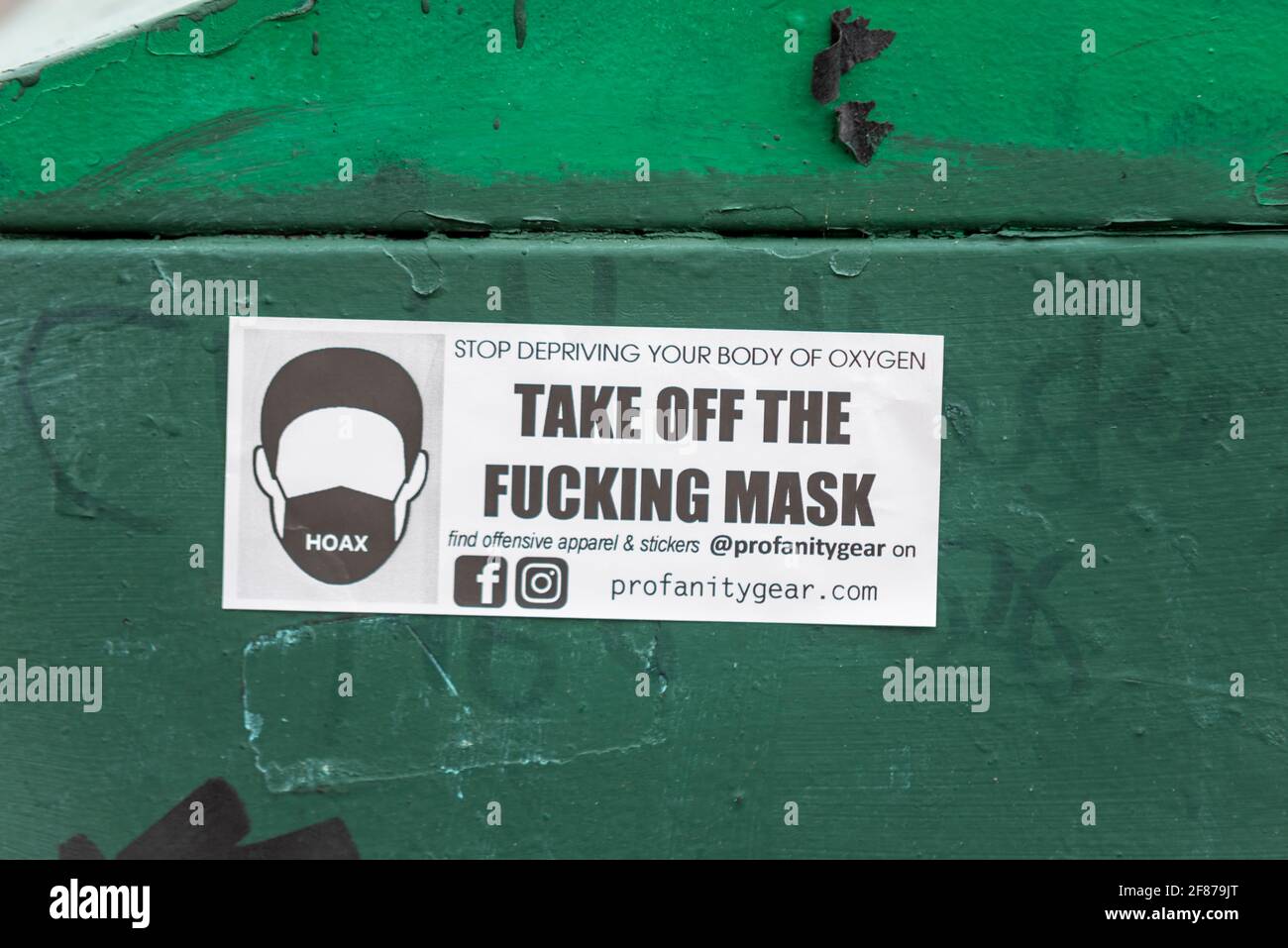 Hoax face mask protest sticker. Take off the fucking mask. Stop ...