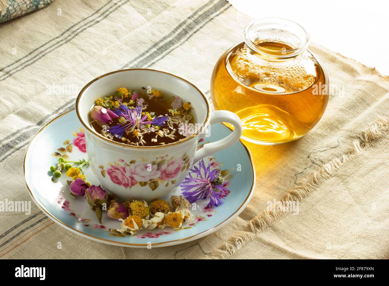herbal tea made from various flowers Stock Photo - Alamy
