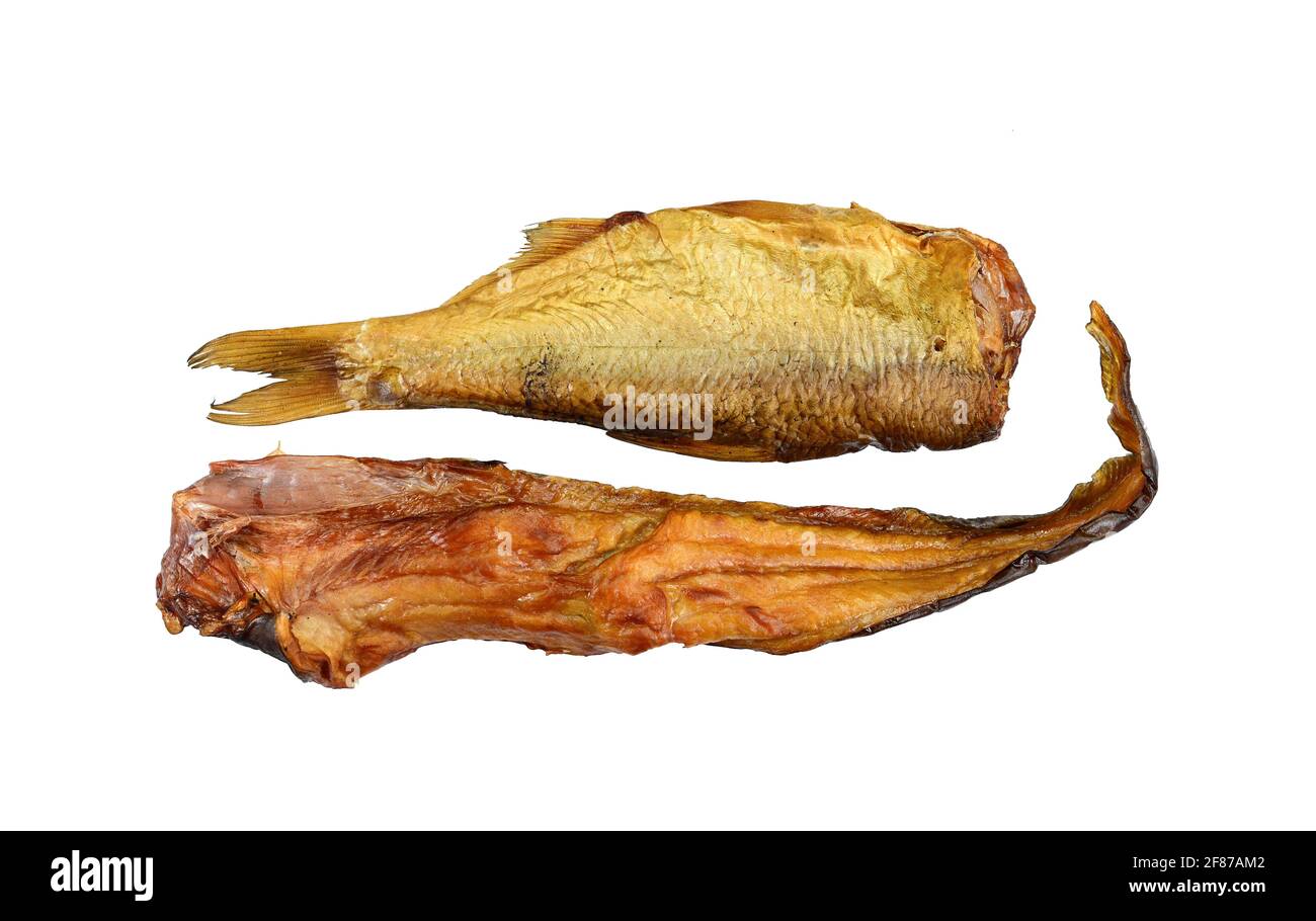 Smoked fish without the head isolated on white background Stock Photo ...