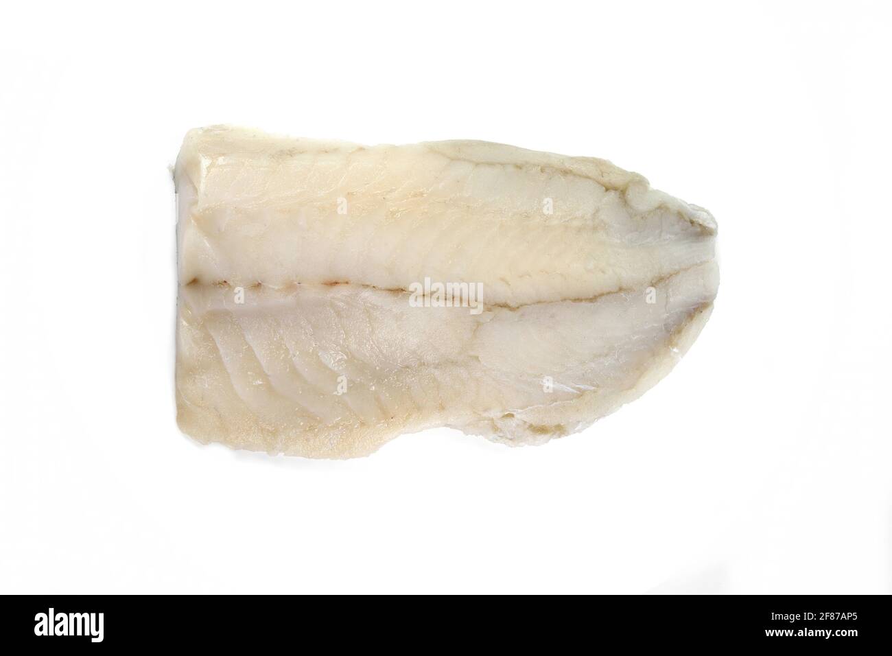 Raw cod fillet before cooking. Isolated over white background Stock ...