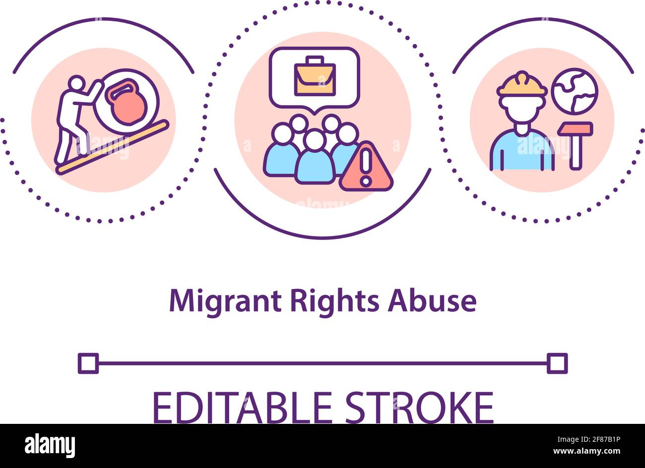 Migrant rights abuse concept icon Stock Vector Image & Art - Alamy