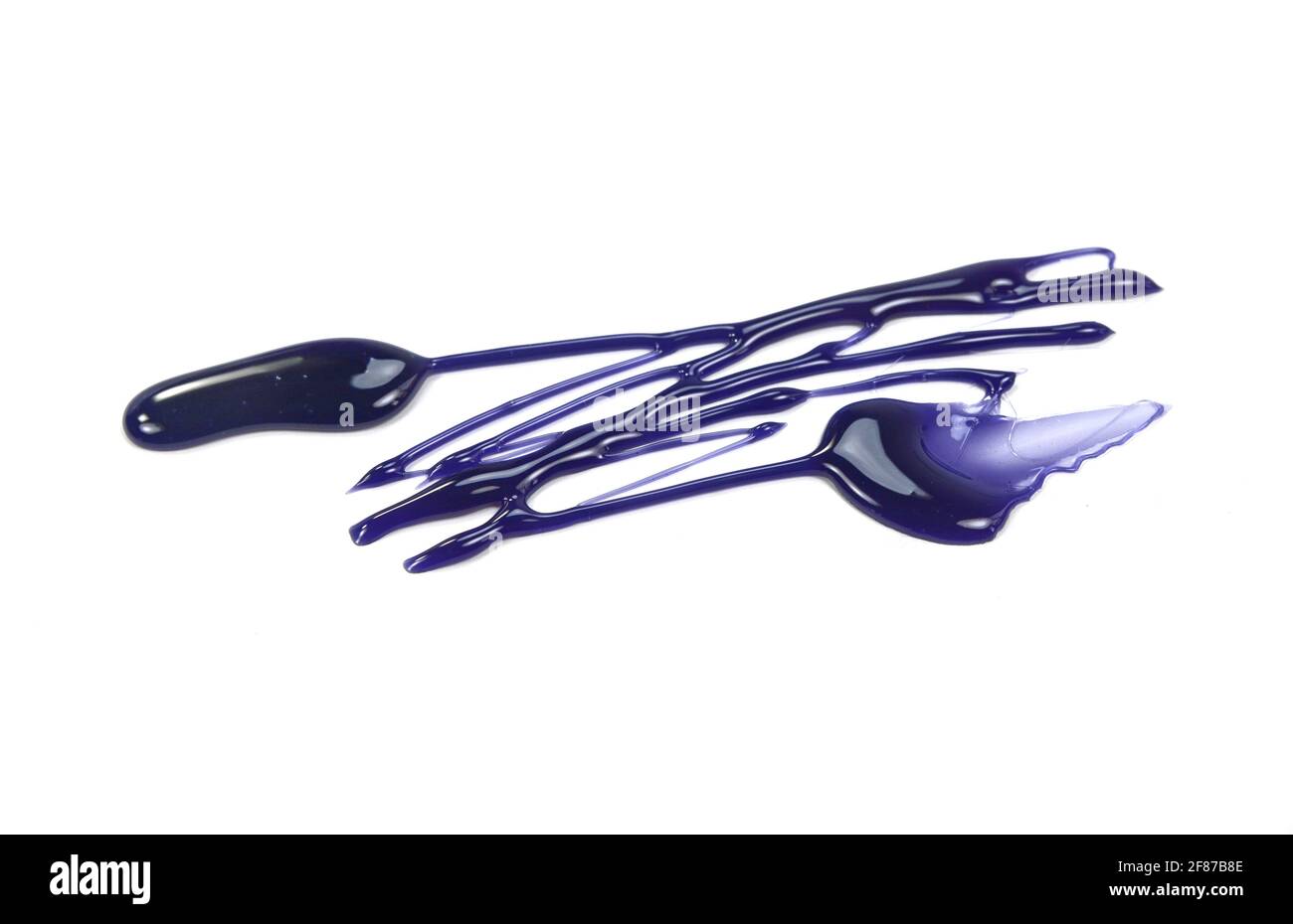 Blue melted wax isolated on white background. Hot wax puddle . hot wax ...