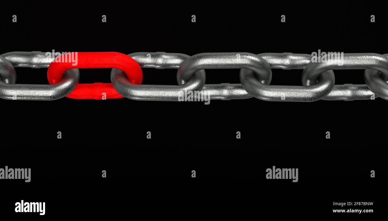 3D rendered chain concept: Horizontal composition with clipping path on ...