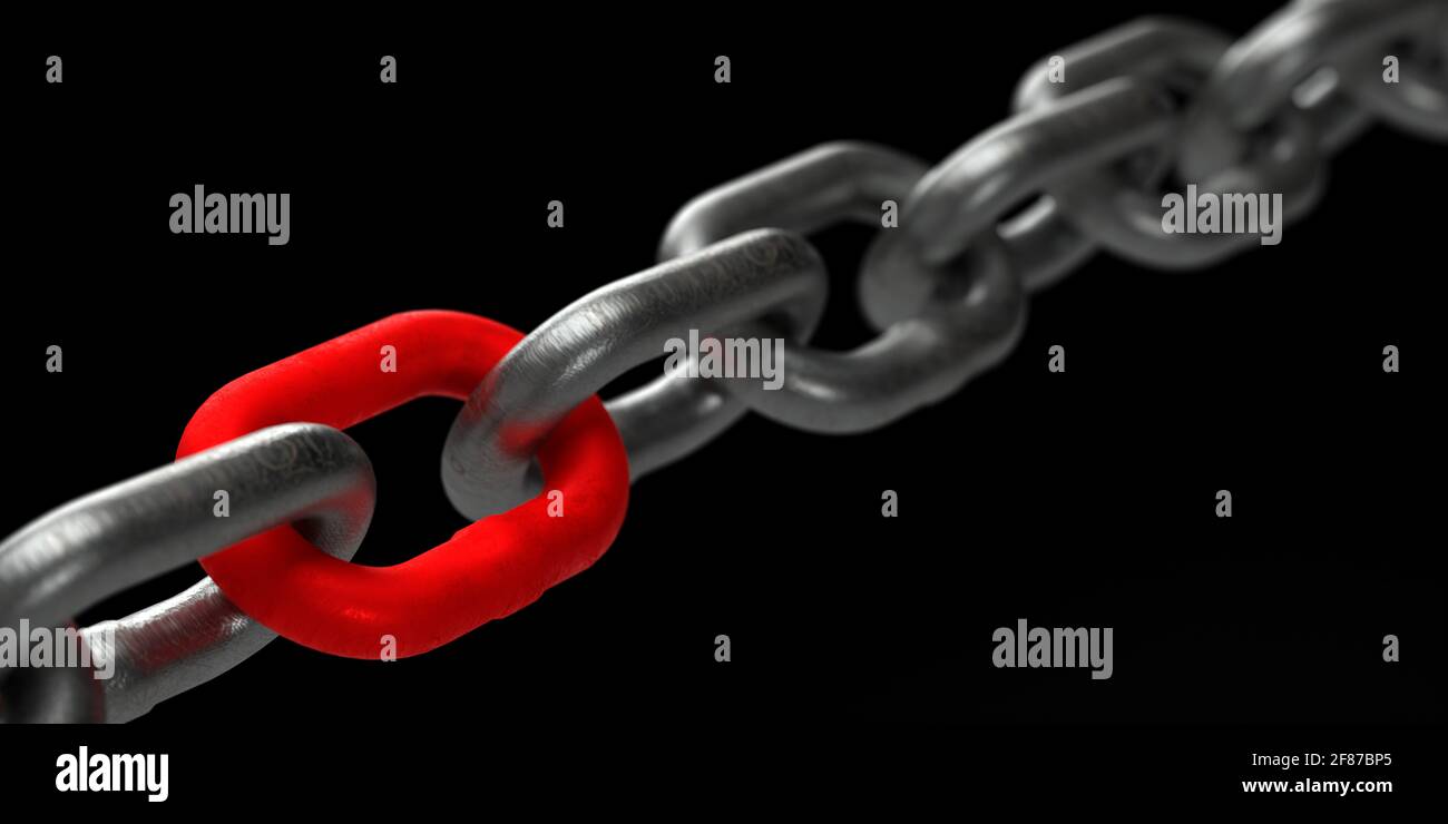 3D rendered chain concept: Horizontal composition with clipping path on ...