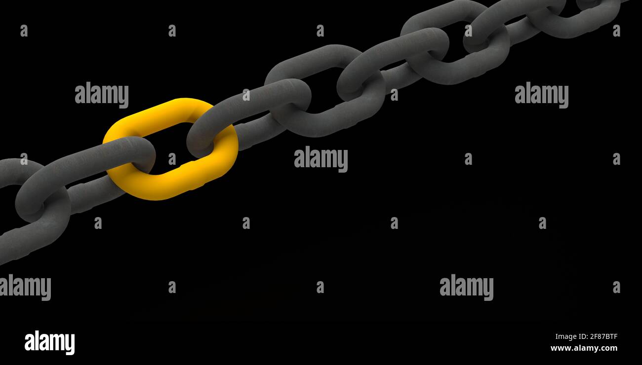 3D rendered chain concept: Horizontal composition with clipping path on ...
