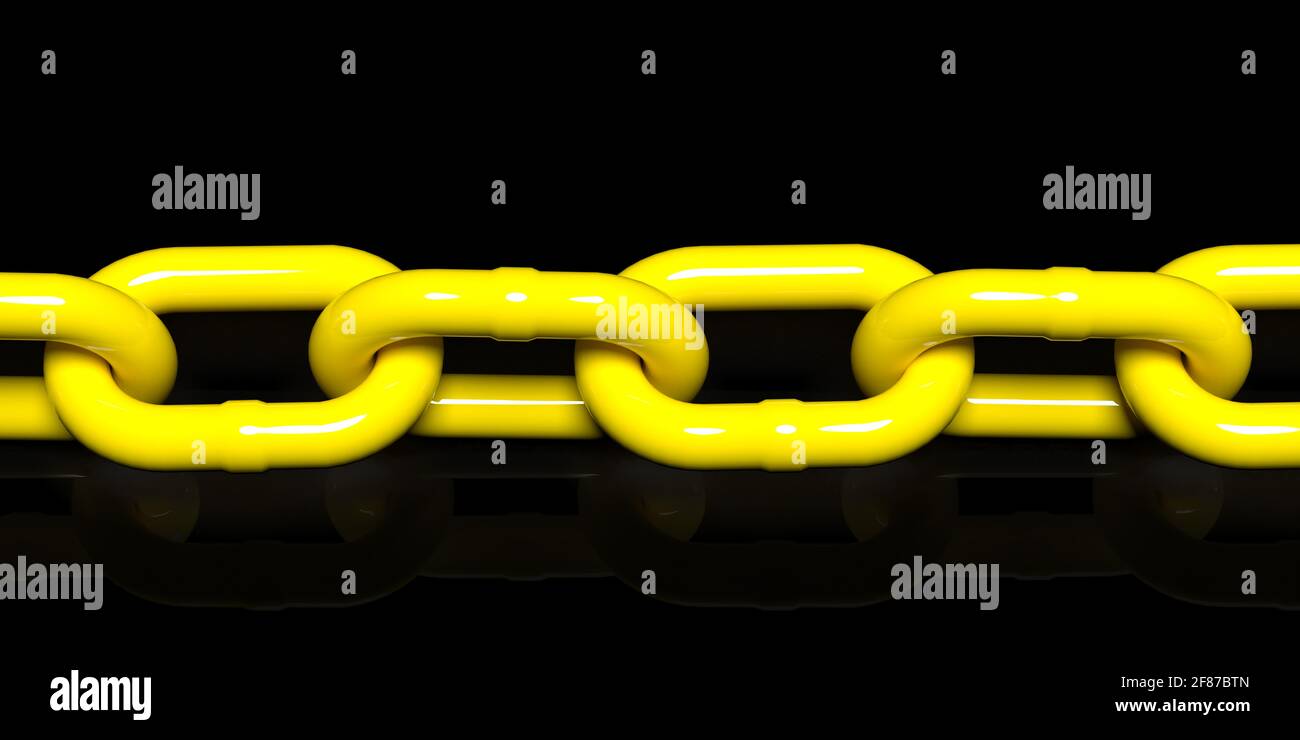 3D rendered chain concept: Horizontal composition with clipping path on ...