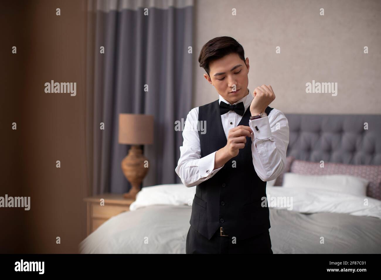 Man tuxedo bedroom not woman hi-res stock photography and images - Alamy