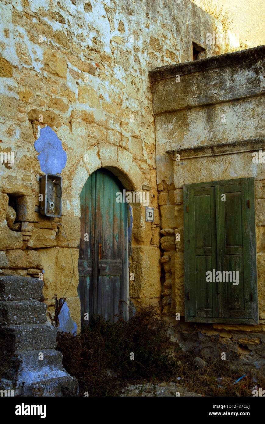 Greece, Rhodes island Paradeisi village traditional architecture Stock ...
