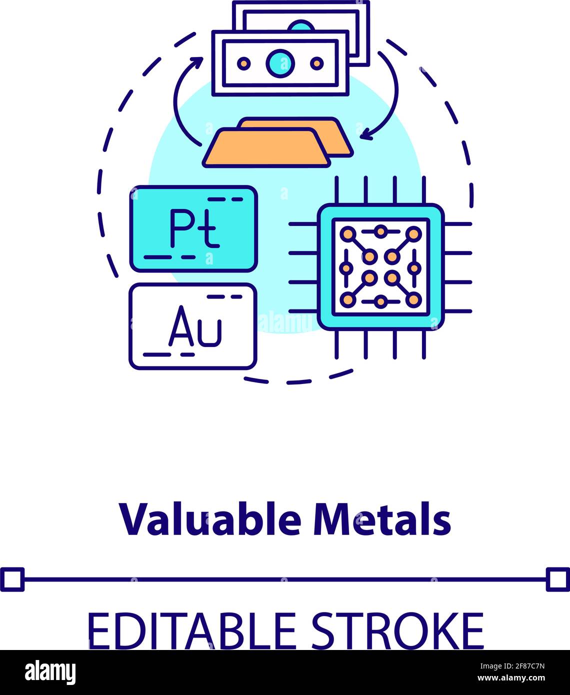 Valuable metals concept icon Stock Vector Image & Art - Alamy