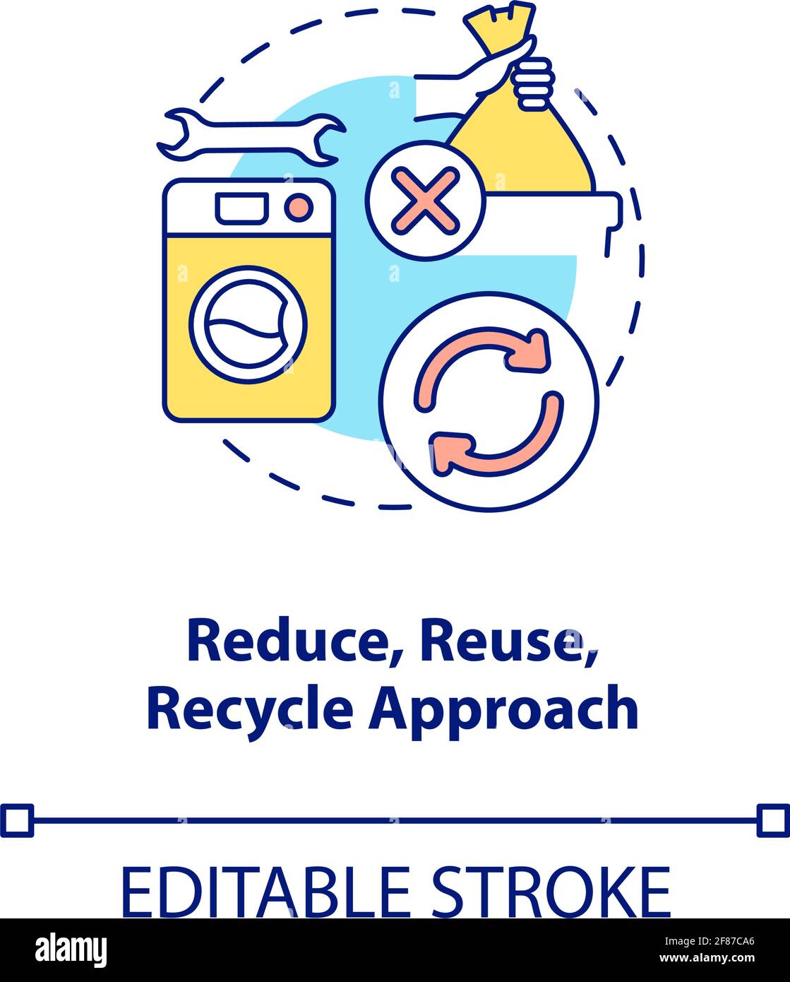 Reduce, reuse, recycle approach concept icon Stock Vector Image & Art ...