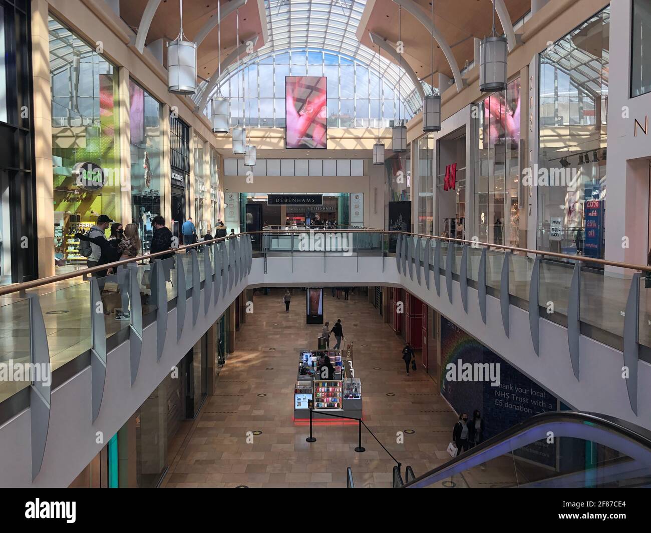 Shoppers in St David's Shopping Centre in Cardiff. Picture date: Monday ...