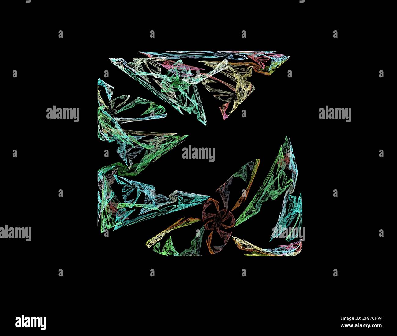 image of one Digital Fractal on Black Color Stock Photo - Alamy