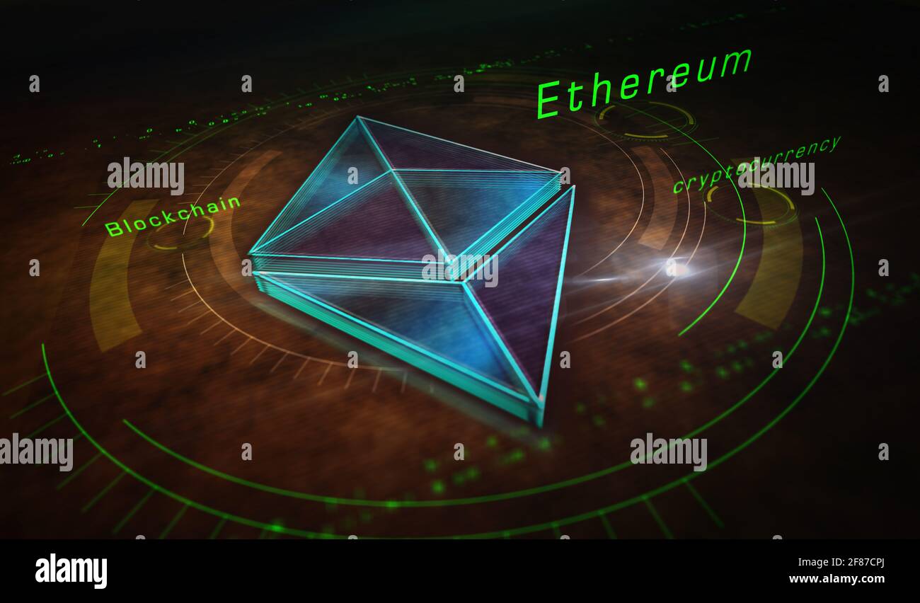 Ethereum symbol, cryptocurrency, cyber coin, ETH crypto currency and ...