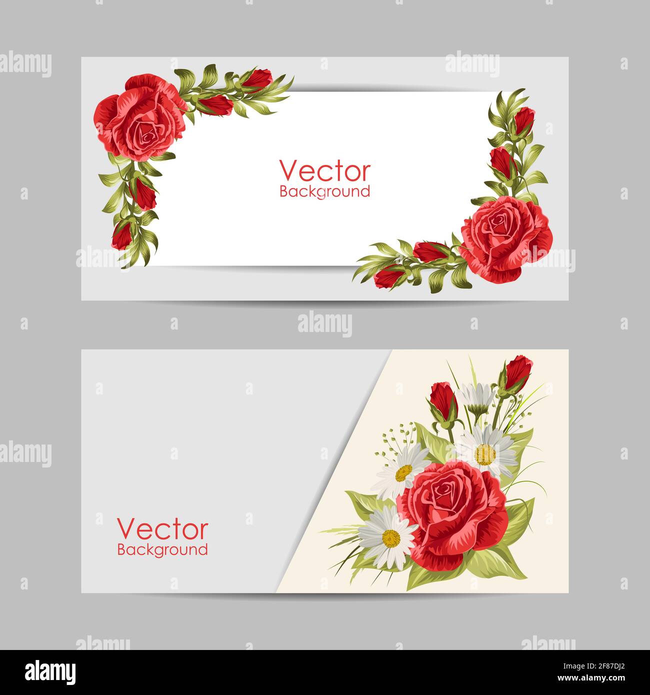 Set of horizontal banners with beautiful roses Stock Vector Image & Art ...